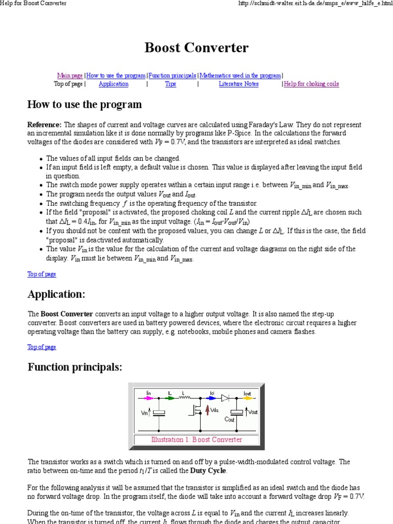Boost Converter Functionality Overview | PDF | Inductor | Transistor
