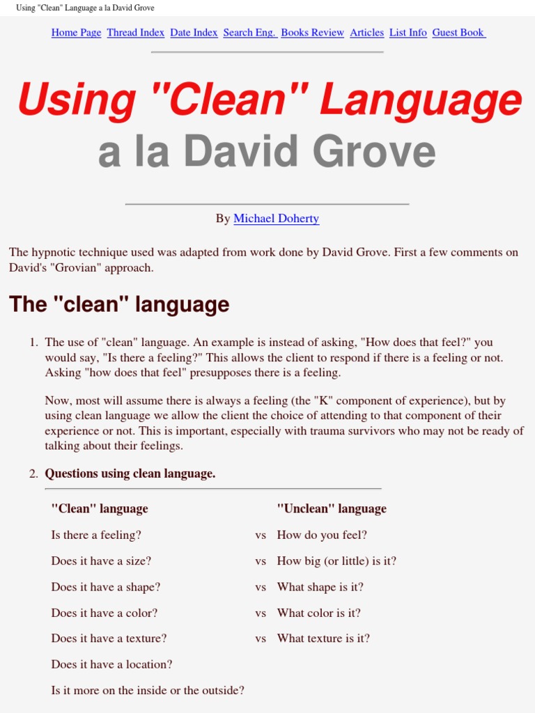 Using Clean Language | PDF