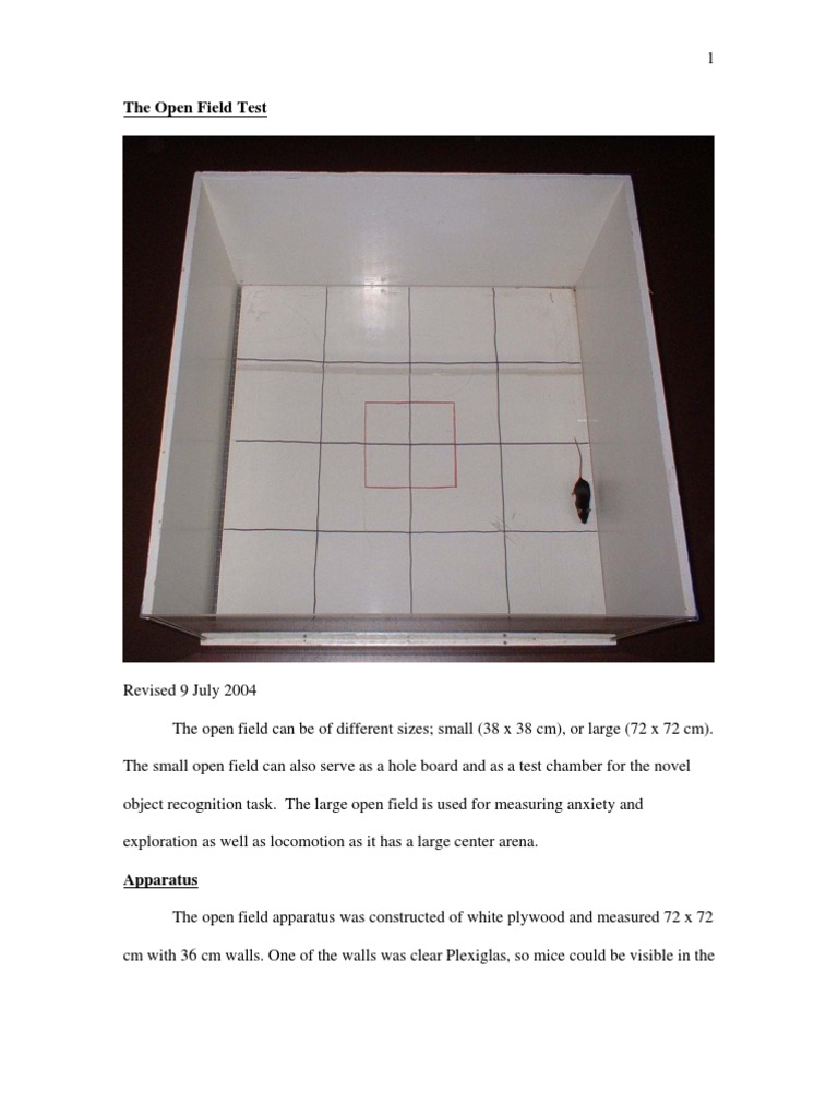Open Field Test | PDF | Factor Analysis | Anxiety