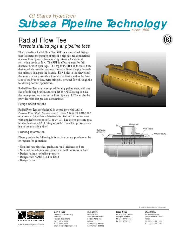 Subsea Pipeline Technology: Radial Flow Tee | PDF