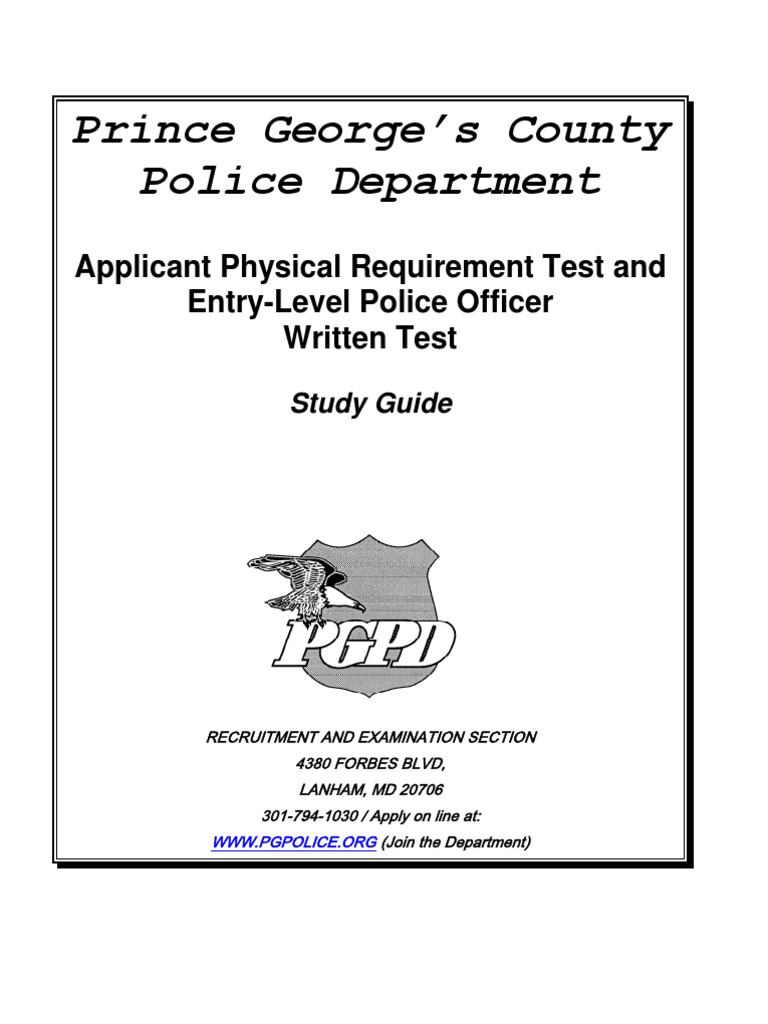 Prince George's County Police Department: Applicant Physical ...