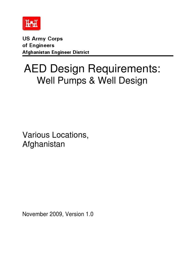 AED Well Pumps and Design Guidelines | PDF | Aquifer | Groundwater