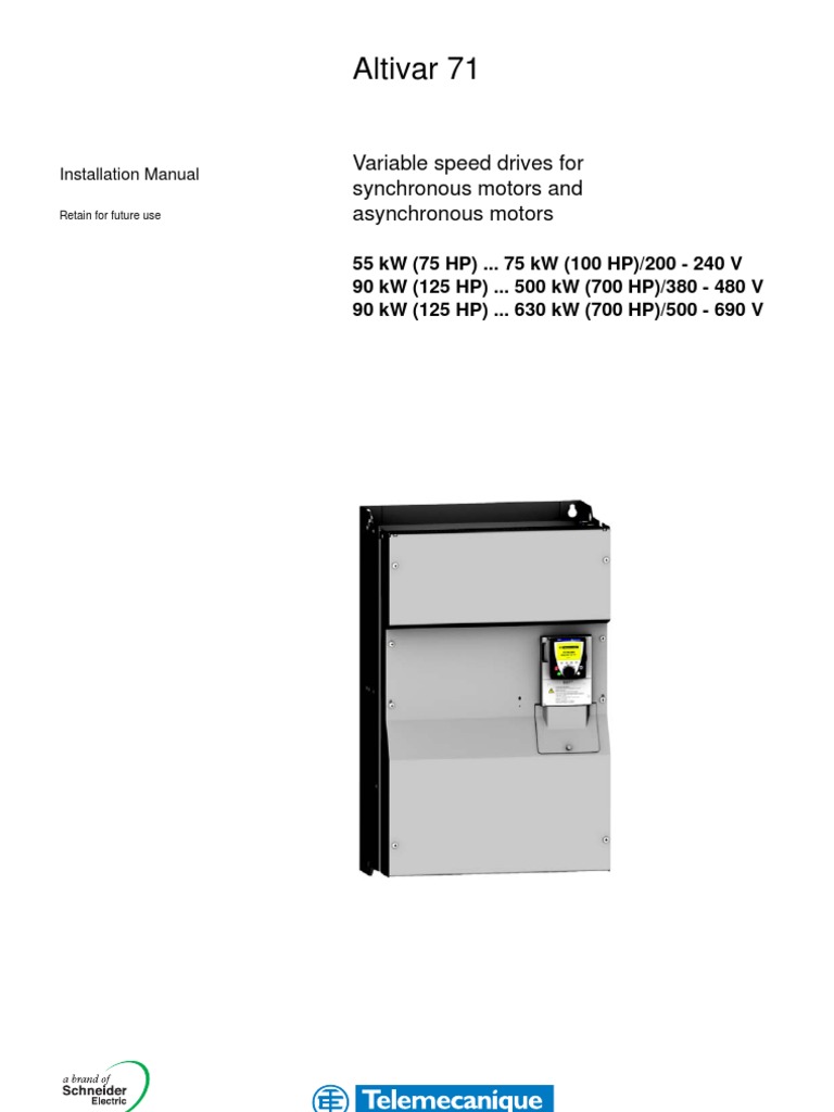 Altivar 71!55!630 KW Install Guide | PDF | Transformer | Electrical Wiring