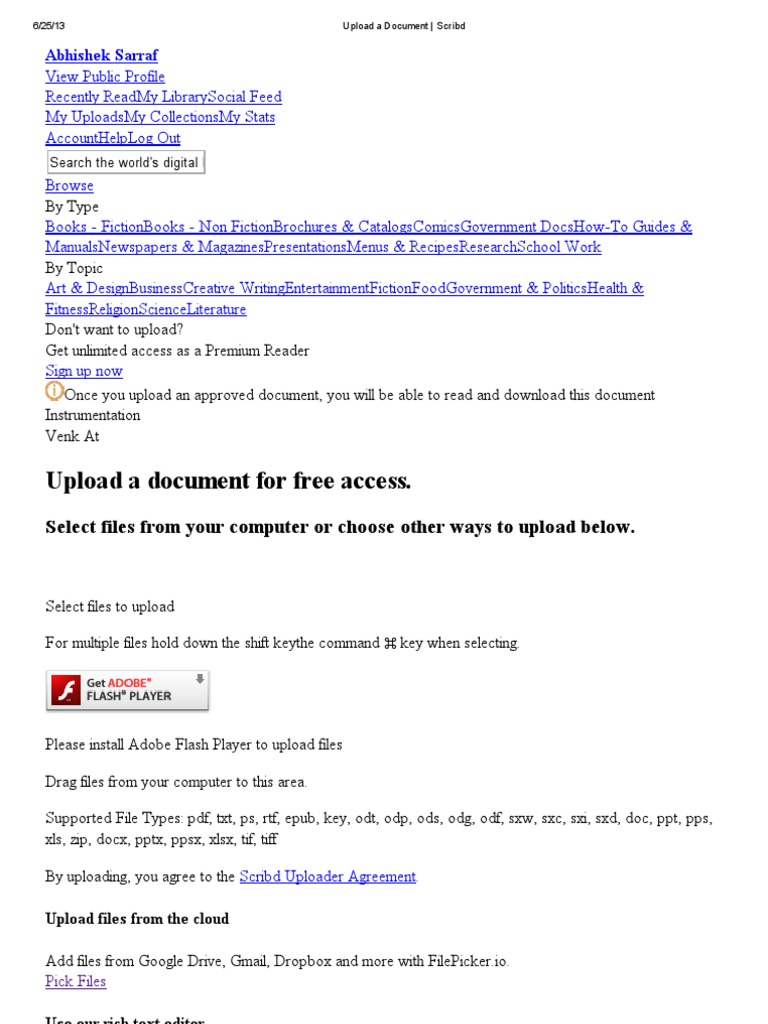 Upload A Document For Free Access.: Select Files From Your Computer or Choose Other Ways To ...