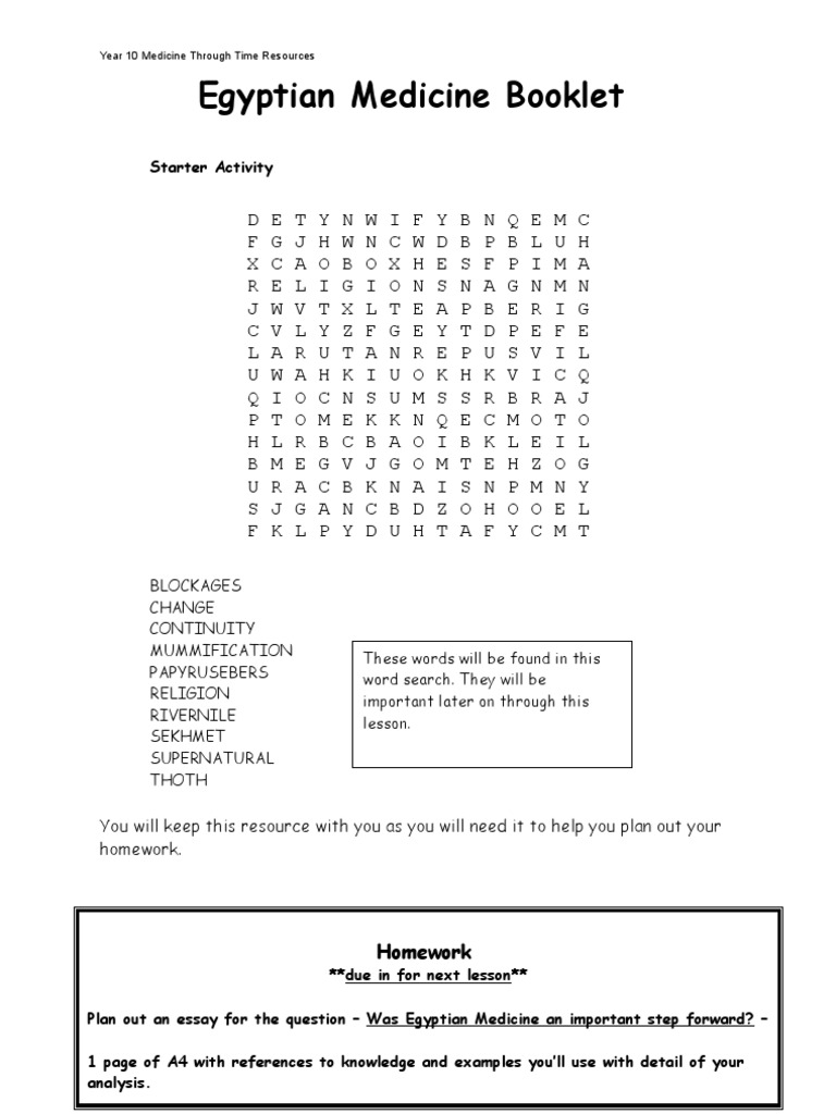 Year 10 Egyptian Medicine Study | PDF | Surgery | Ancient Egypt