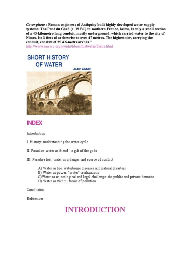 History of Water: Friend and Foe | PDF | Water Resources | River