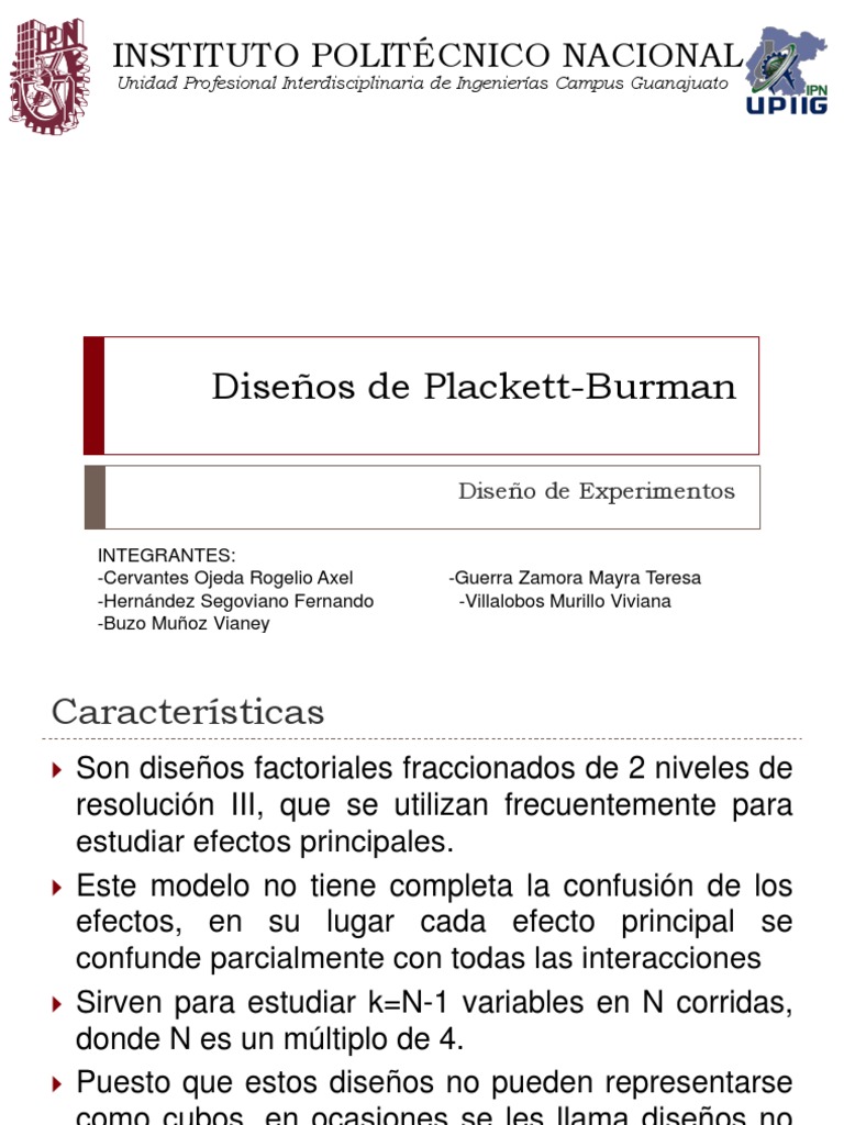 Disenos de Plackett Burman | PDF | Prueba de hipótesis estadísticas ...
