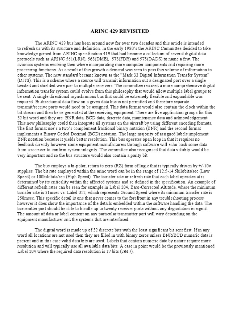 Arinc 429 Revisited | PDF | Bit | Binary Coded Decimal
