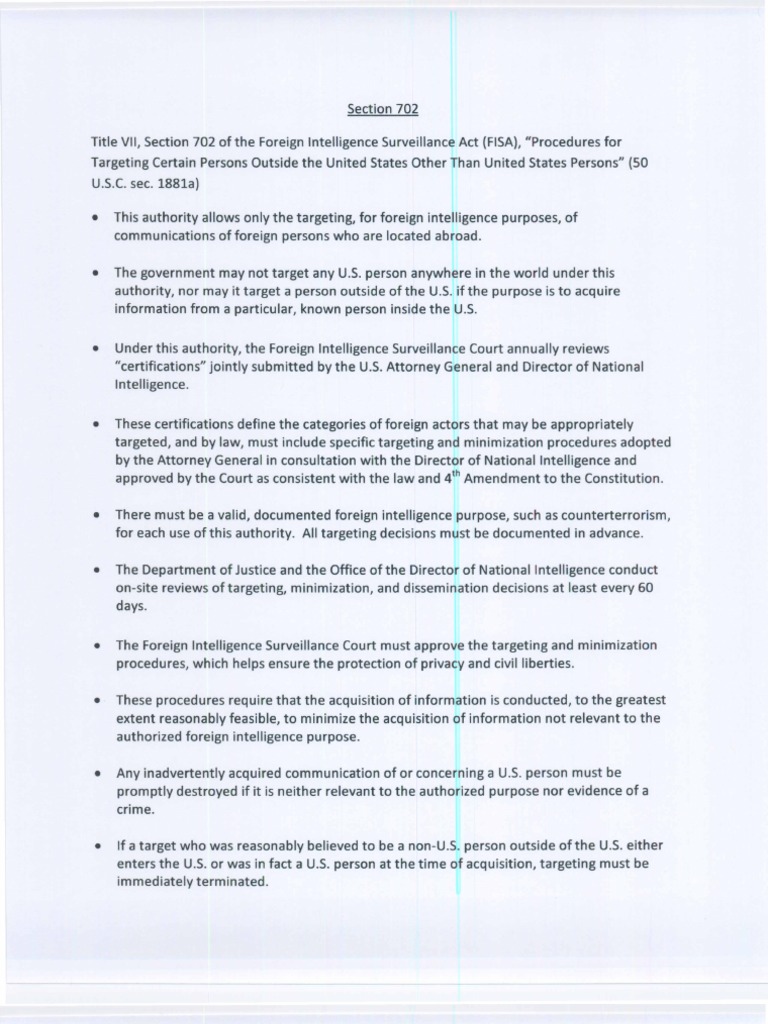 FISA Targeting Procedures Overview | PDF | Foreign Intelligence ...