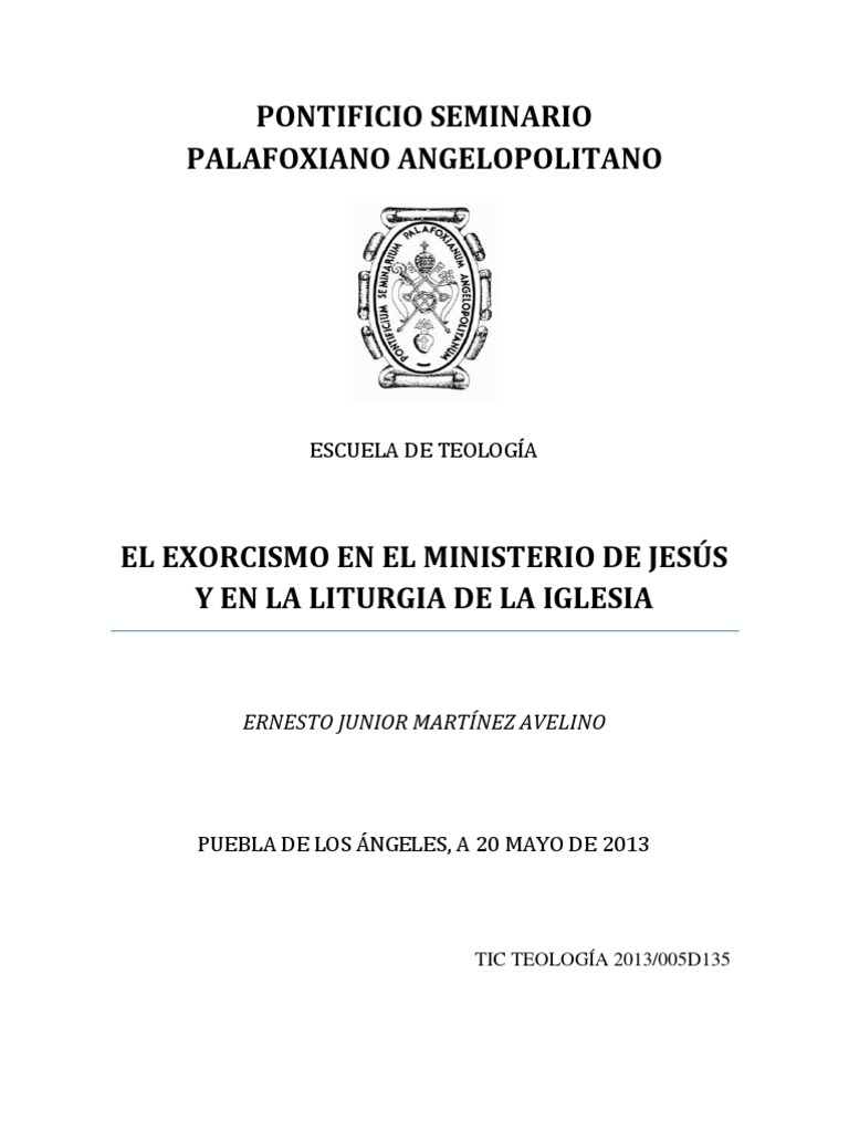 TESIS TEOLOGIA Correccion 3 | PDF | Demonios | Exorcismo