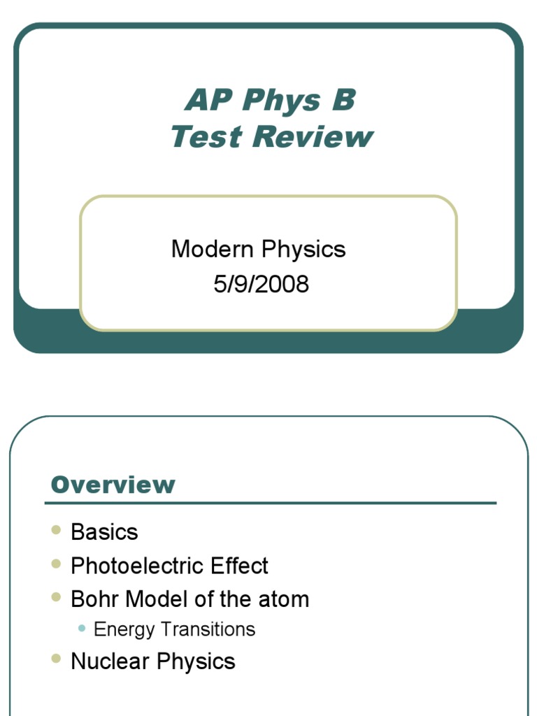 AP Physics B Review - Modern Physics | PDF | Radioactive Decay | Atomic ...