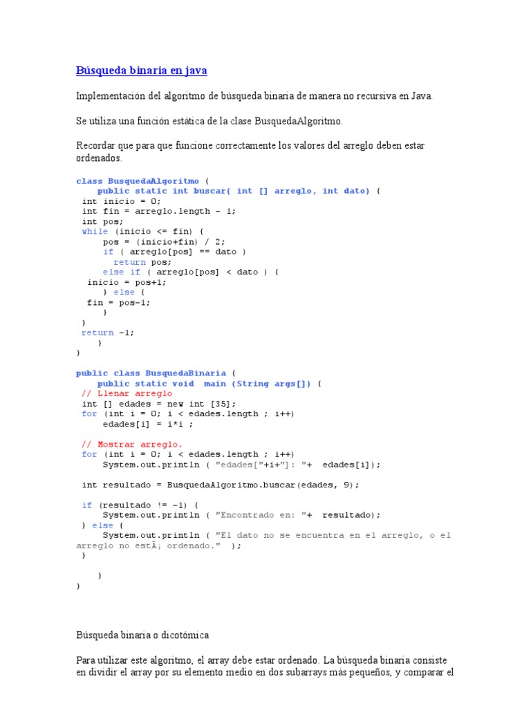 busqueda binaria | Estructura de datos de matriz | Algoritmos