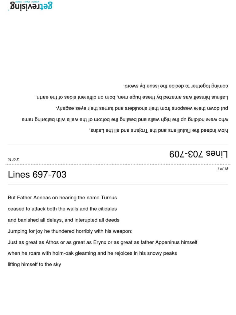 The Aeneid - Book 12 - Lines 697-952 | PDF | Unrest