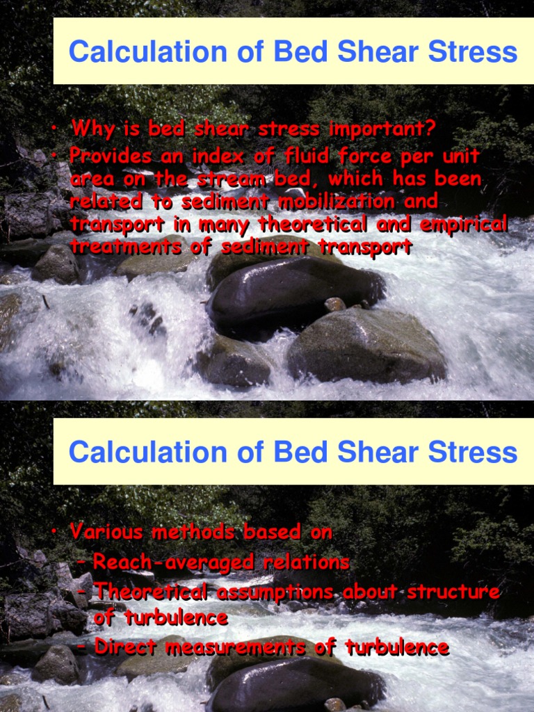 Bed Shear Stress Calculation Methods | PDF