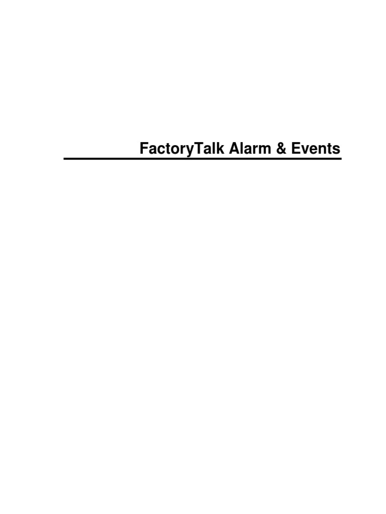 FactoryTalk Alarm Events | PDF | Tag (Metadata) | Timer