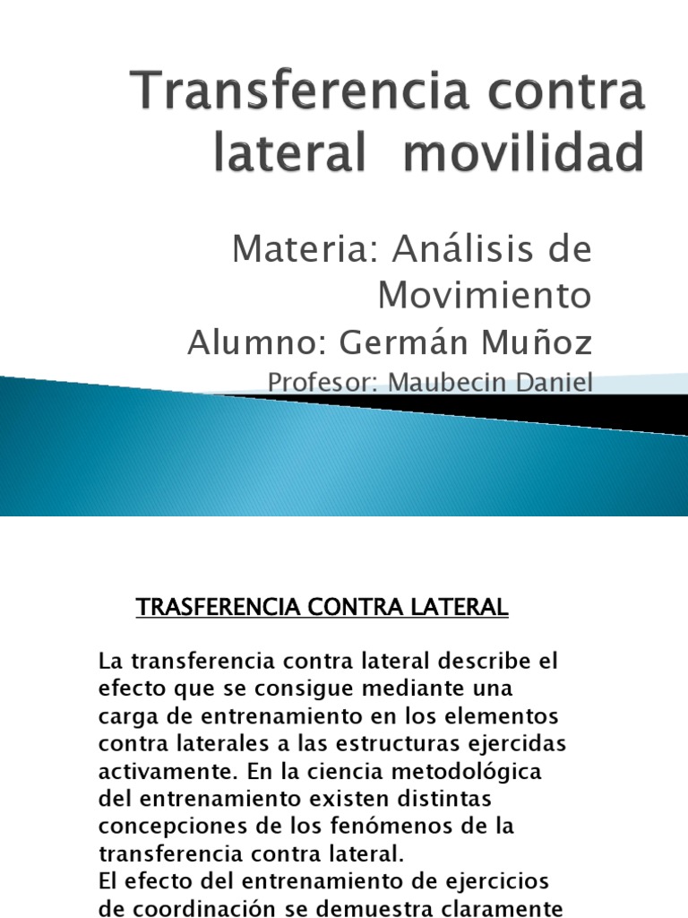 Transferencia Contralateral | PDF | Contracción muscular | Músculo