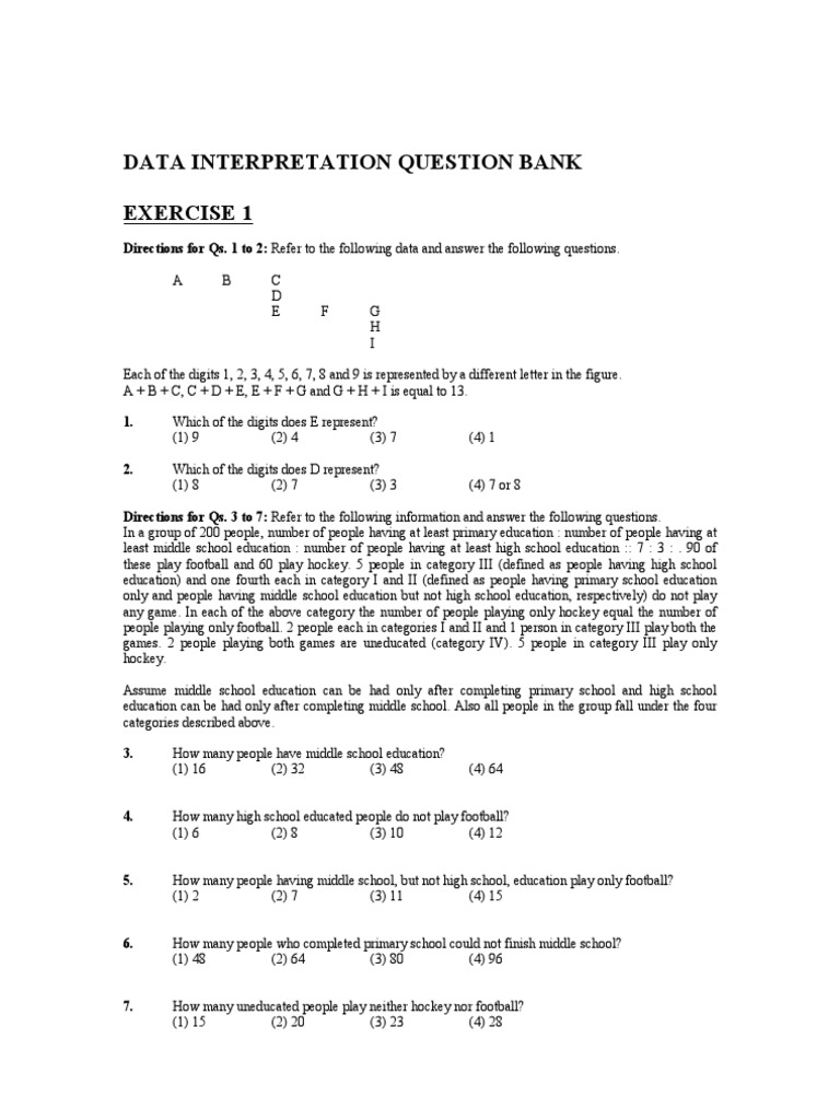 Data Interpretation Exercises | PDF | Rice | Robbery