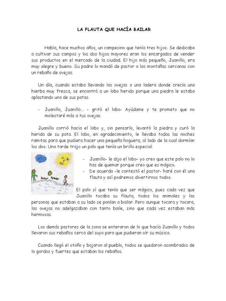 Cuento La Flauta Que Hacia Bailar | PDF | Oveja | Ocio
