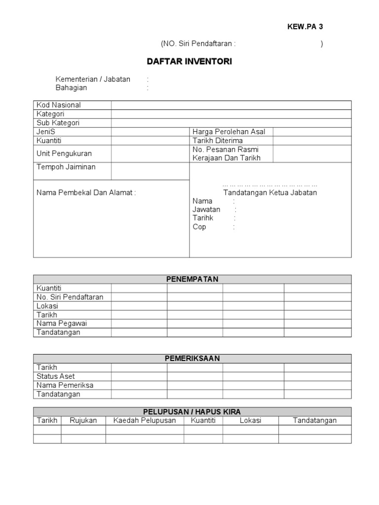 KEW PA 3 (Contoh Pengisian) | PDF