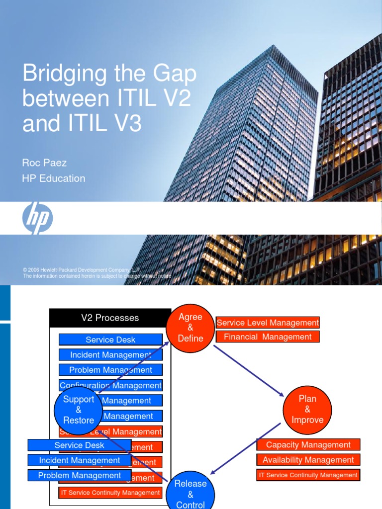 Bridging The Gap Between ITIL V2 and ITIL V3: Roc Paez HP Education | PDF | Itil | Information ...