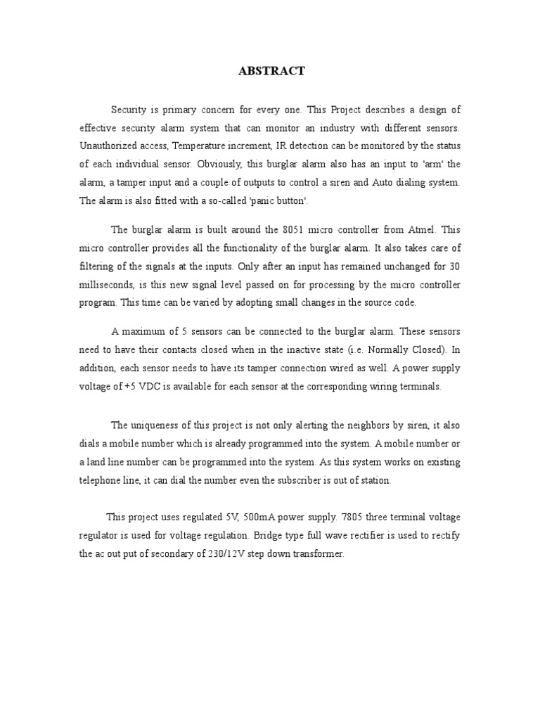 Industrial Security Alarm System | PDF | Rectifier | Microcontroller