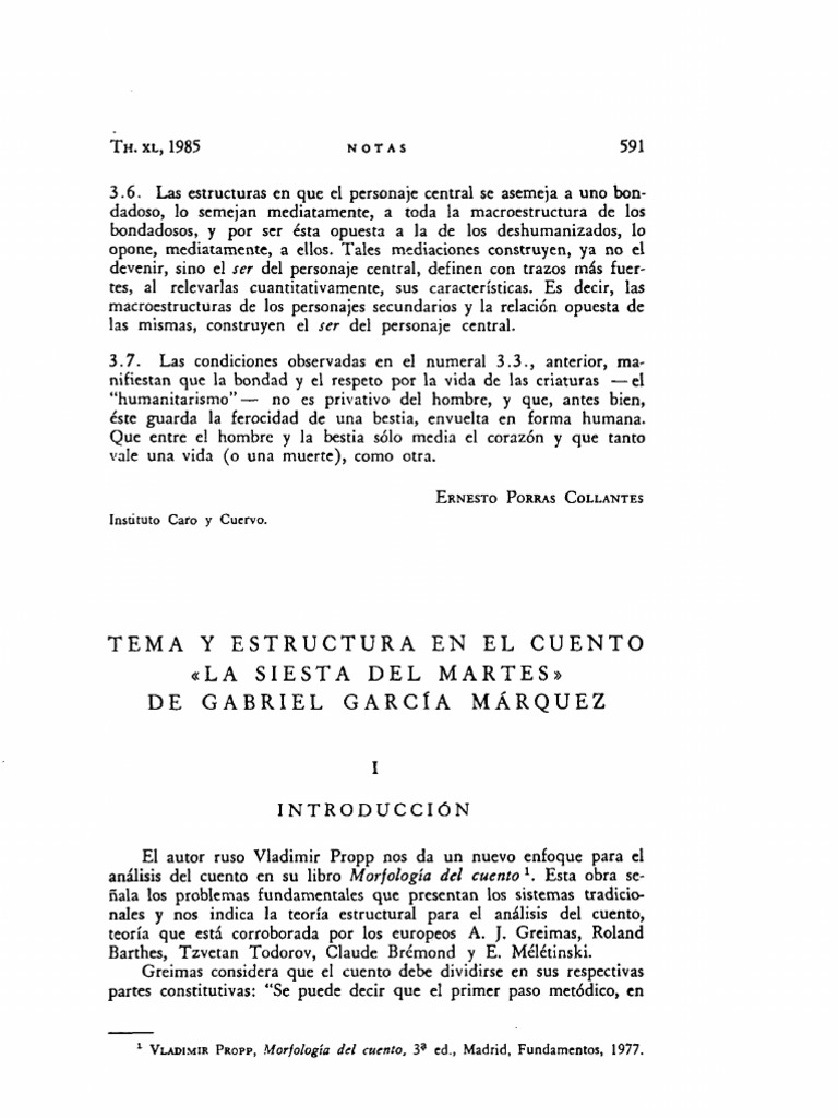 Análisis La Siesta Del Martes PDF | PDF