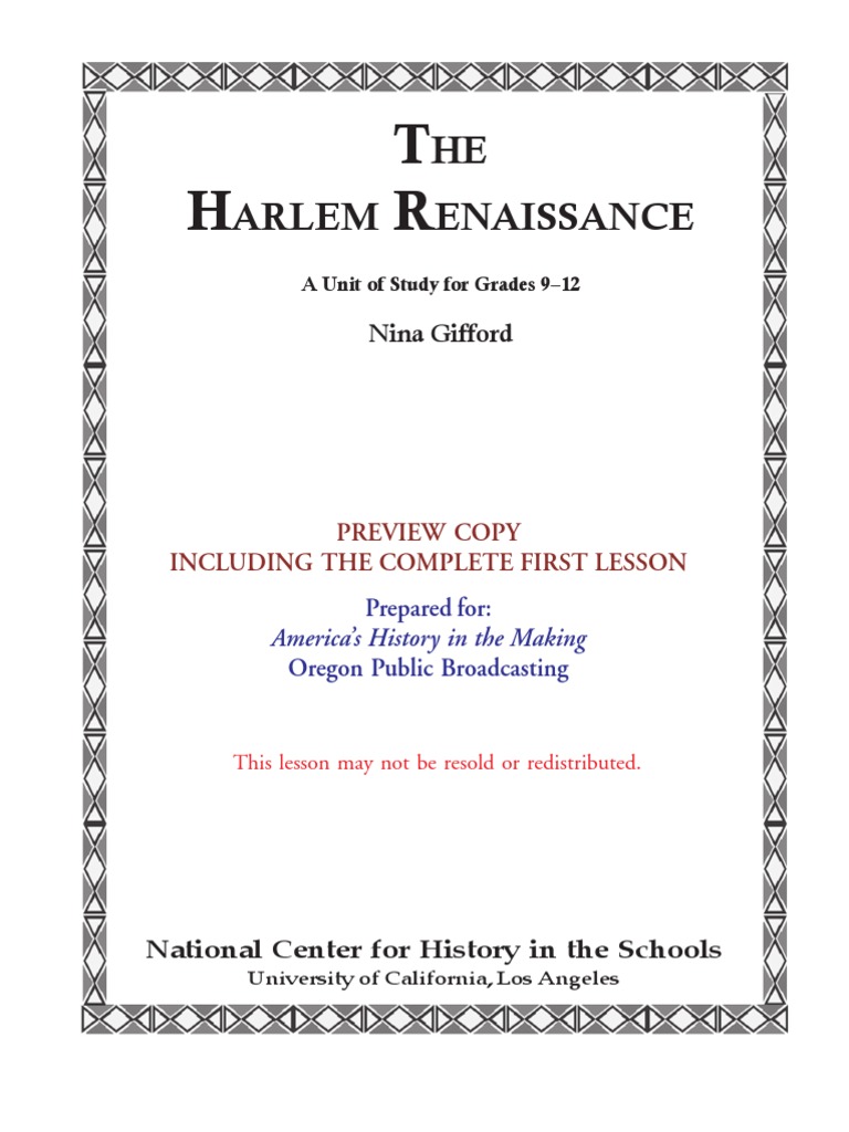 The Harlem Renaissance | PDF | Harlem Renaissance | W. E. B. Du Bois
