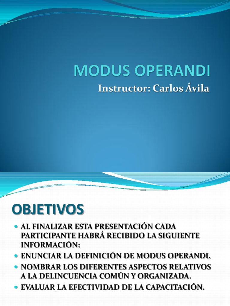 Modus Operandi | PDF | Ciencias sociales