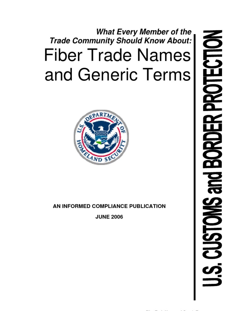 Fiber Trade Name and Generic Name | PDF | Rayon | U.S. Customs And ...