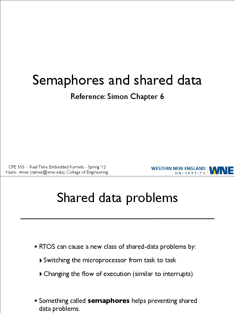 Semaphores And Shared Data Pdf Embedded System Areas Of Computer Science