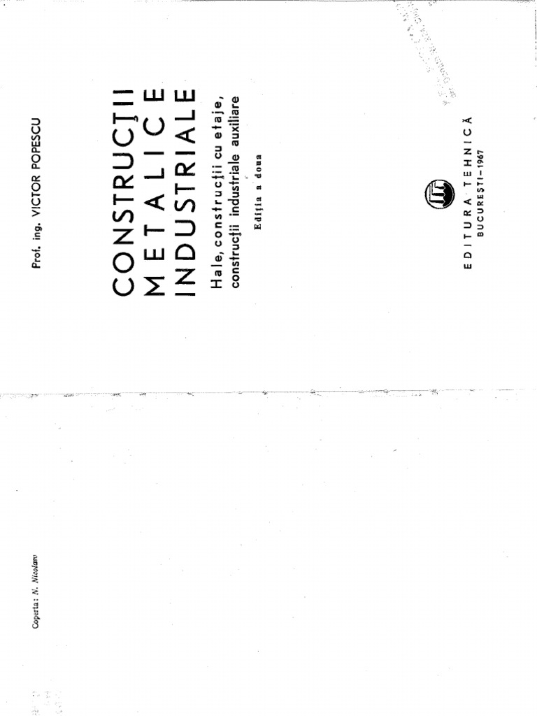 Popescu - Constructii Metalice Industriale | PDF