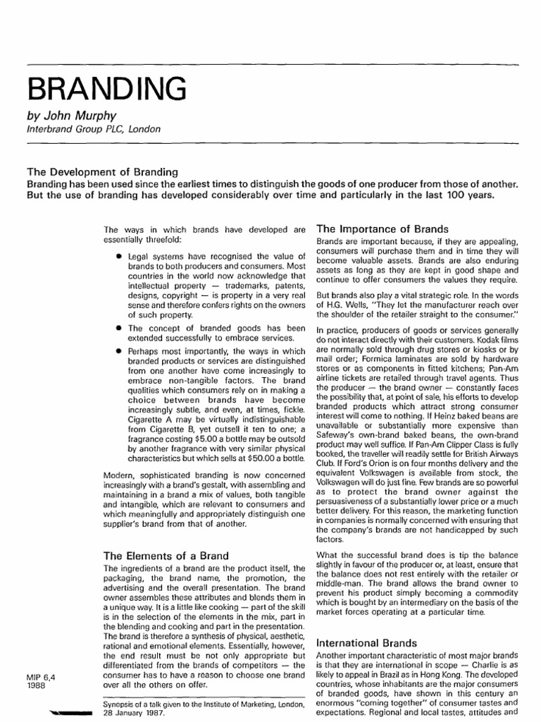 Branding | PDF | Brand | Trademark