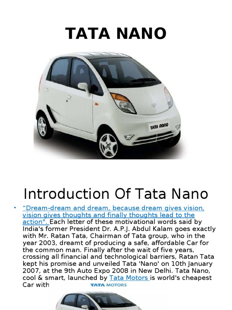 Tata Nano | Vehicles | Motor Vehicle Manufacturers