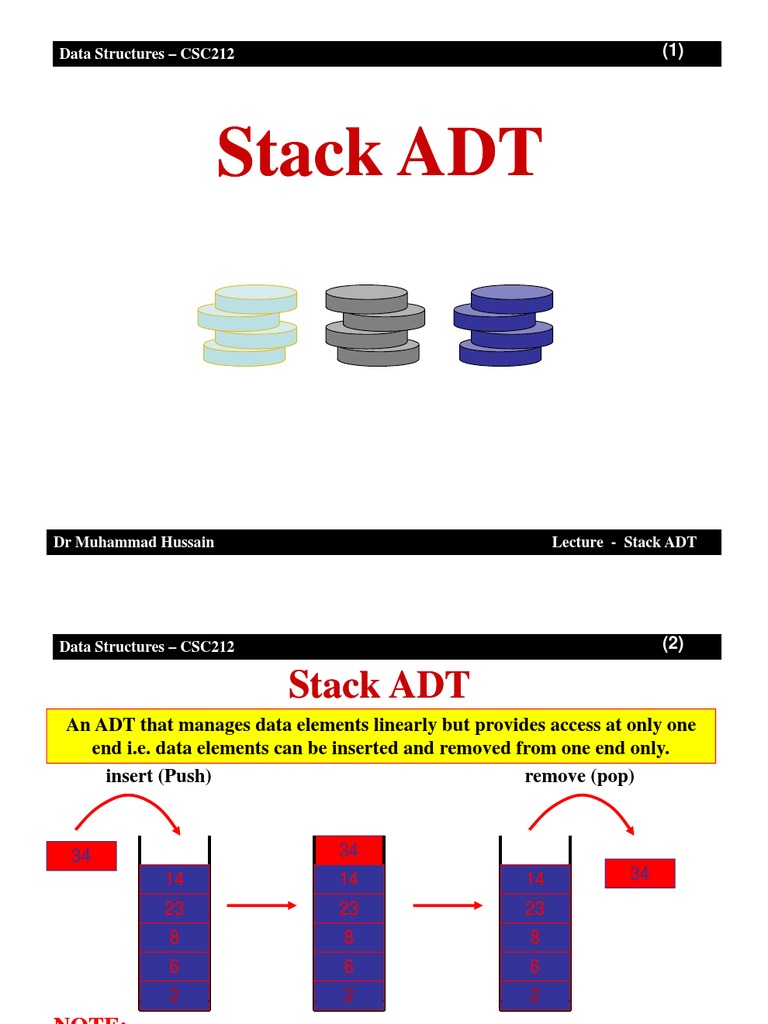 Lecture - Stack ADT PDF | PDF | Boolean Data Type | Data