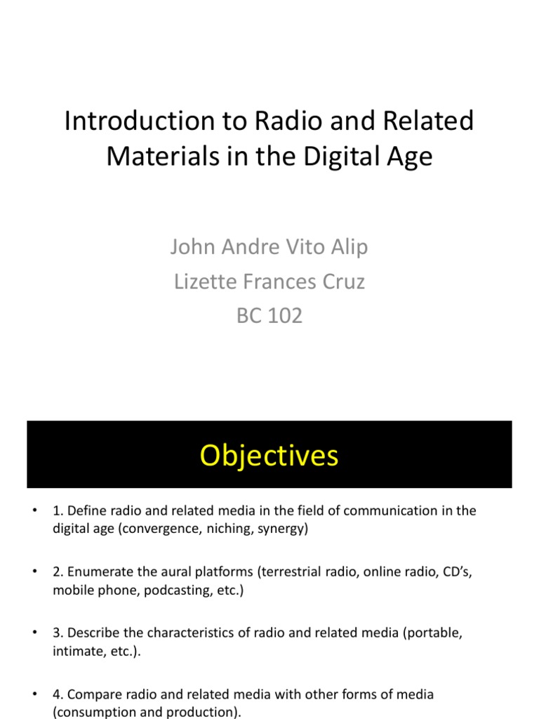Radio in the Digital Age Explained | PDF | Digital Television | Mass Media