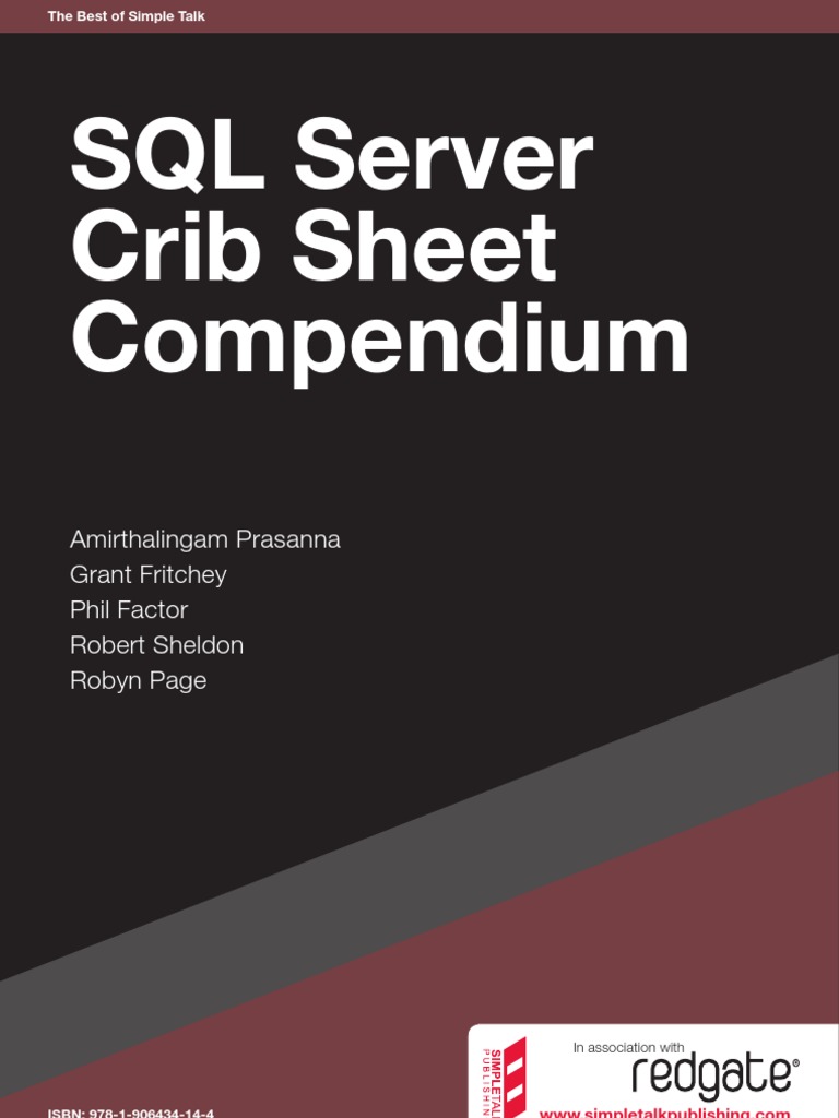 SQL Server Cribsheet Compendium | PDF