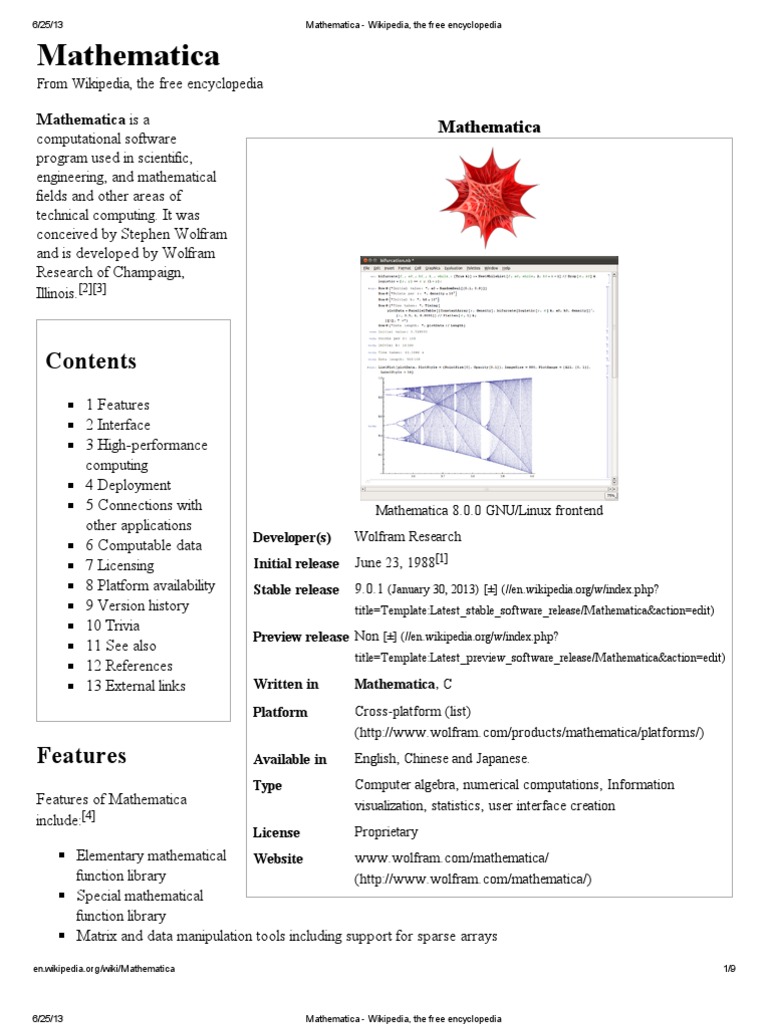 Mathematica Software | PDF | Computer Programming | Areas Of Computer Science