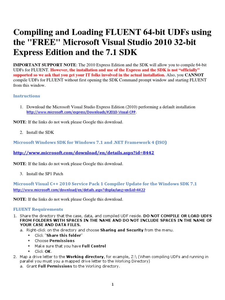 Udf Fluent SDK and Visual C | PDF | Directory (Computing) | Computer File