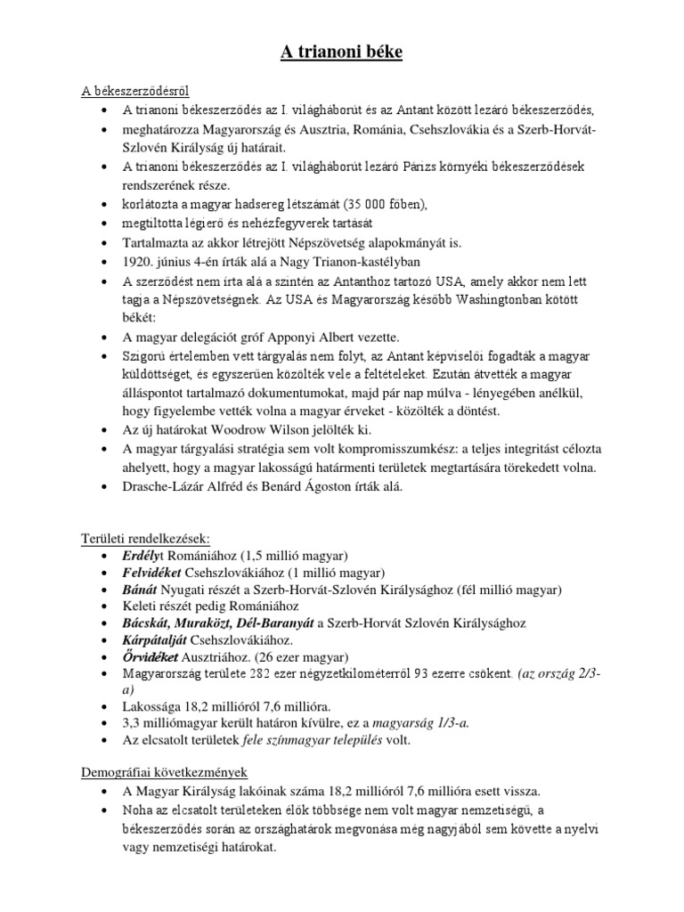 A Trianoni Béke | PDF