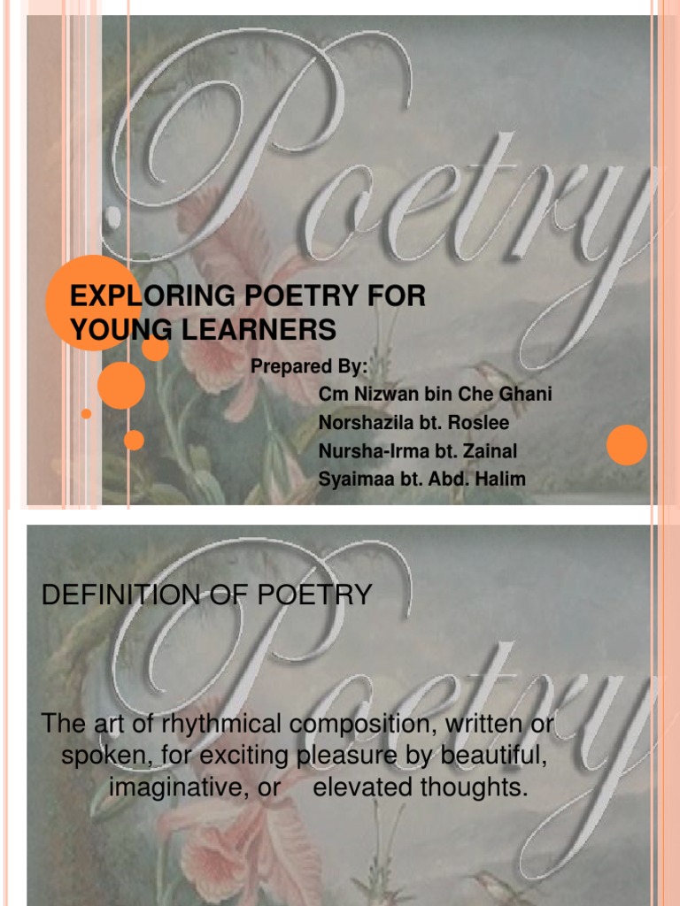 Exploring Poetry For Young Learners | PDF | Rhyme | Poetry