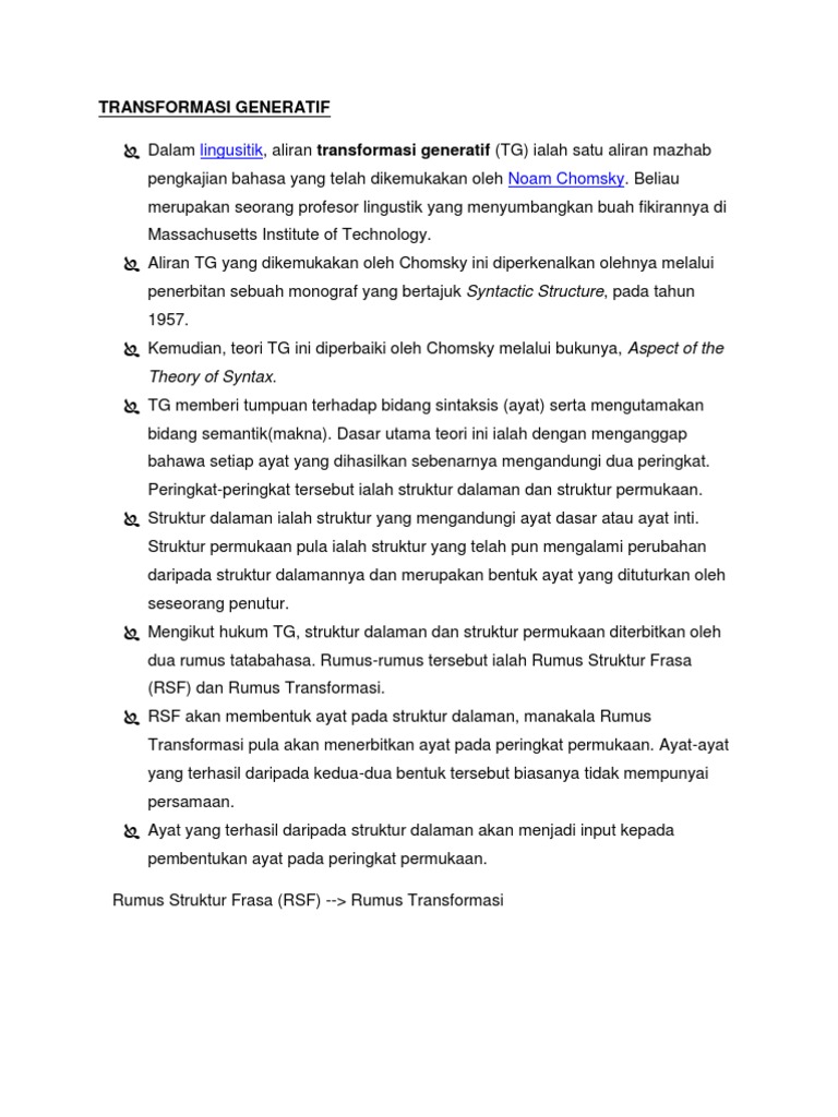 Transformasi Generatif | PDF