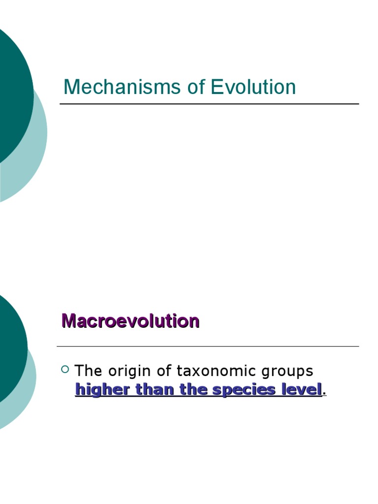 Mechanisms Of Evolution Speciation