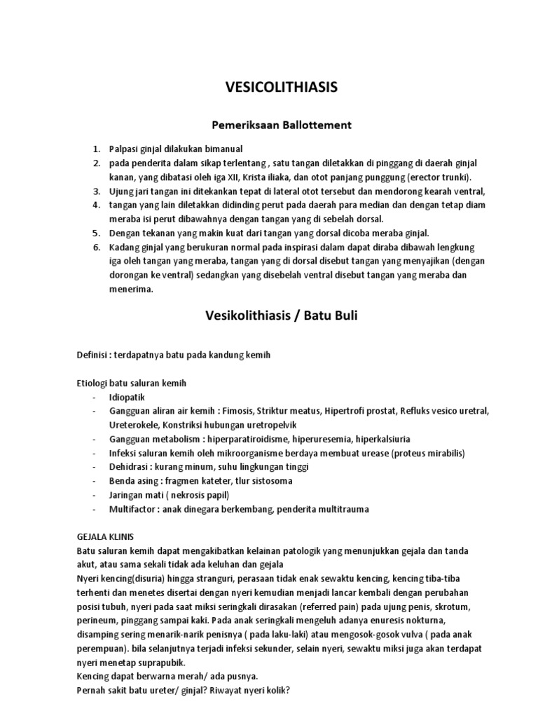 Vesicolithiasis | PDF