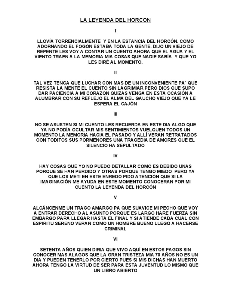 La Leyenda de Horcon | PDF