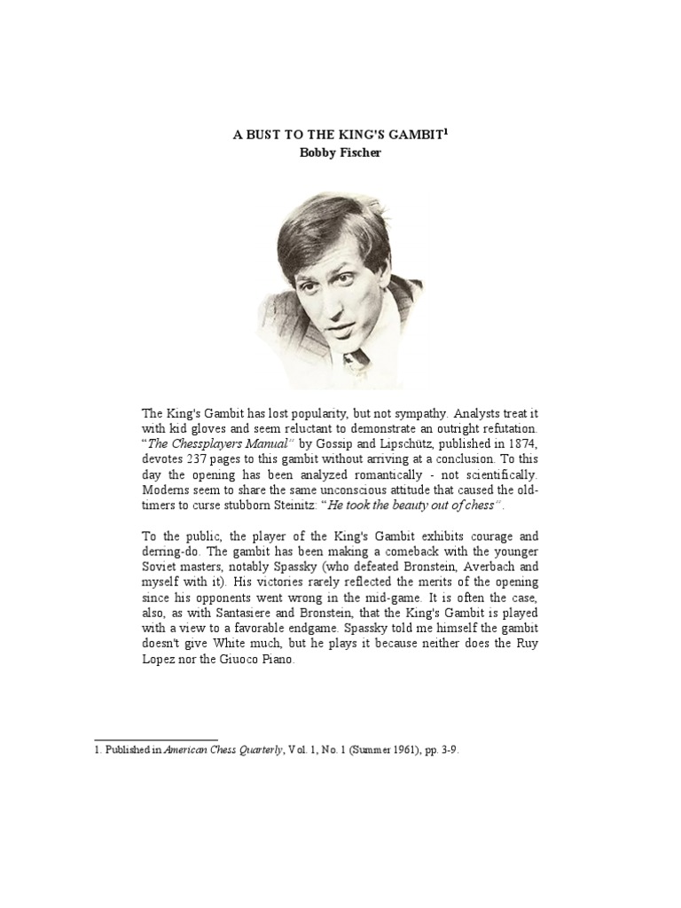 A Bust To The King's Gambit - Final - Fischer | PDF