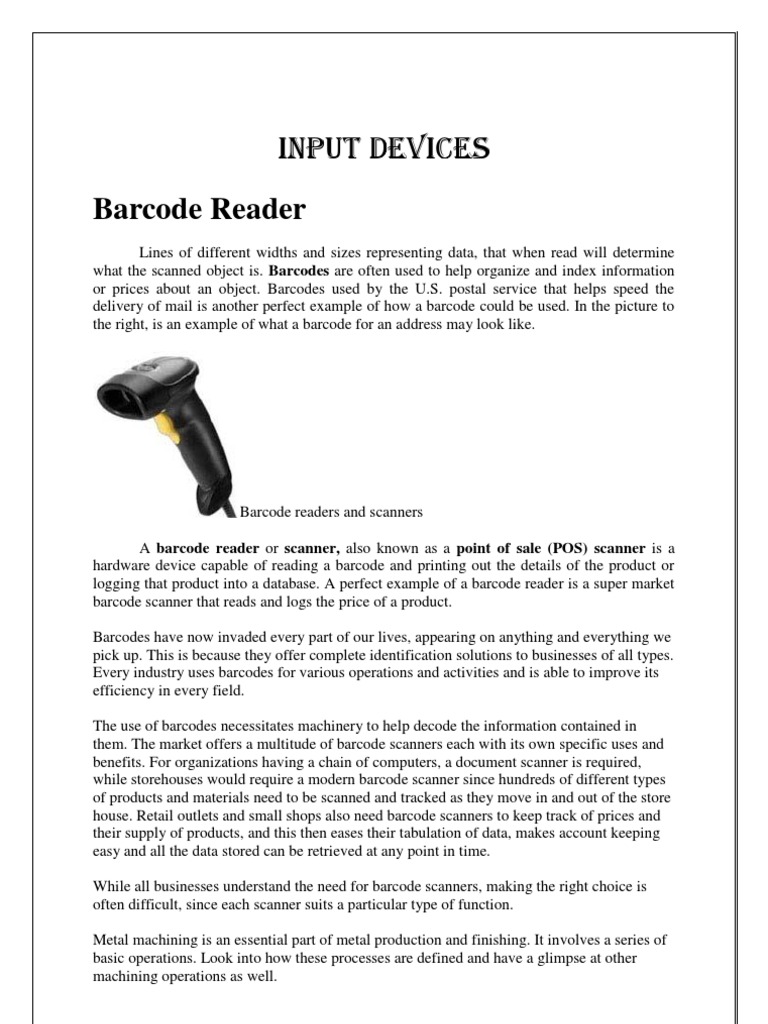 Input Devices | PDF | Image Scanner | Barcode