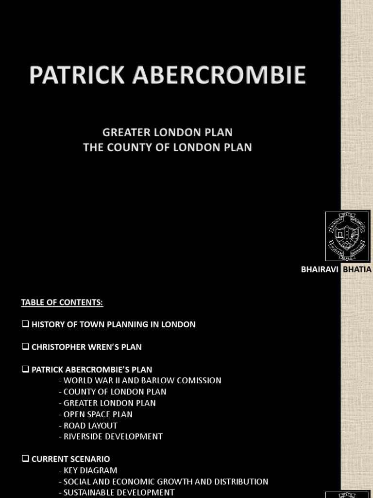 Patrick Abercrombie Final (2003) | PDF | Green Infrastructure | London