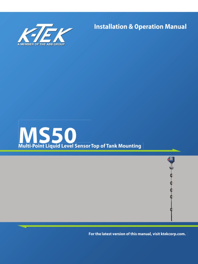 K-Tek Ms50 Level Sensor | PDF | Switch | Power Supply