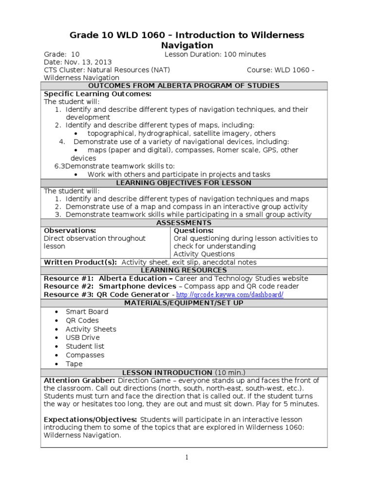 Natural Resources - Wildlife 1060 - Lesson Plan - Kelsey Boulton | PDF ...