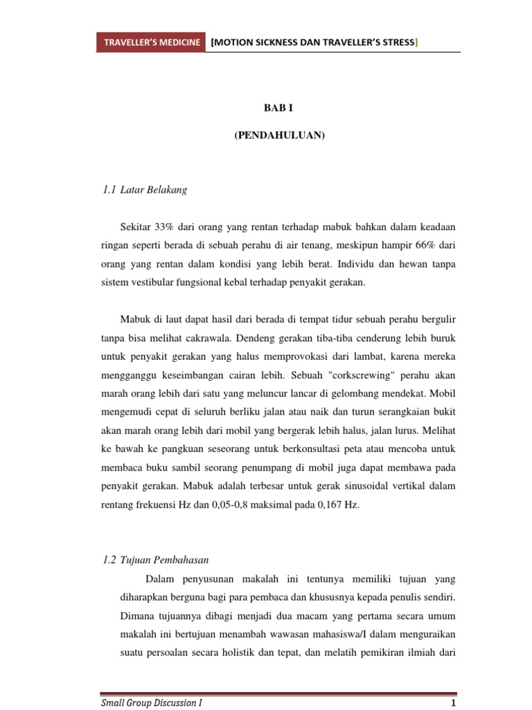 BAB I Motion Sickness | PDF